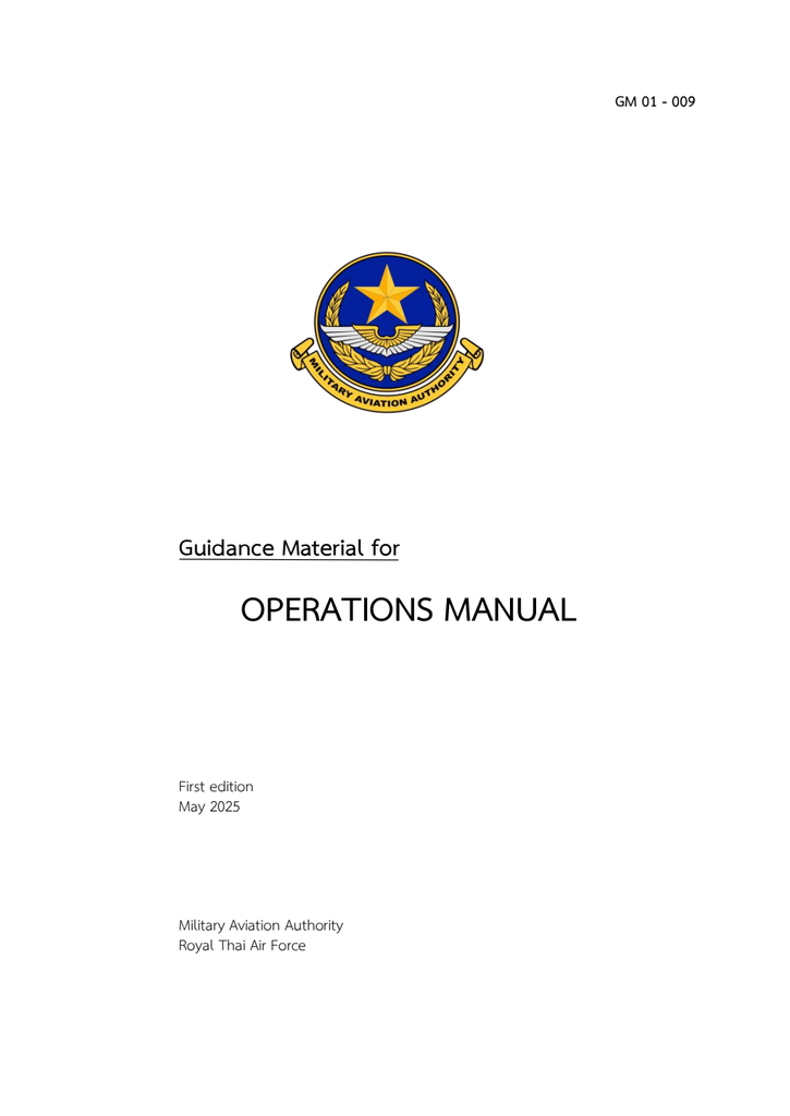 GM-01-OM Guidance Material for Operations Manual | สำนักงานการบิน ...